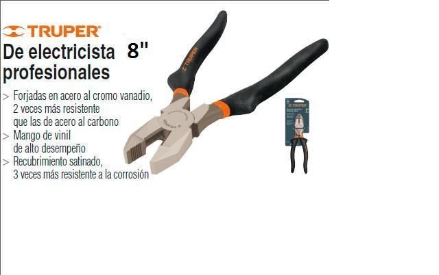 Pinzas de Electricista 8″ 17308 Truper | Paneles y Plafones MG