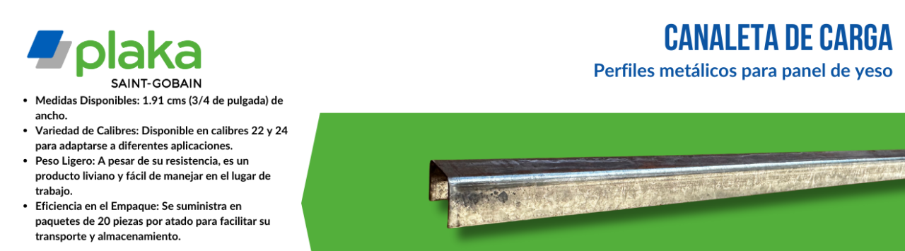 Canaleta de carga 1 1/2″ x 3.05 m | Paneles y Plafones MG