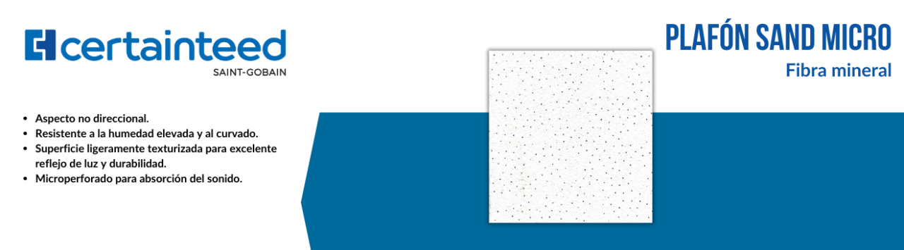 Plafon Sand Micro CertainTeed 0.61 x 0.61 - Plafones MG